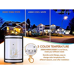 CLOUDY BAY Dusk to Dawn LED Outdoor Wall Sconce,3000K /4000K /5000K Adjustable,15W Porch Light,Oil Rubbed Bronze,2 Pack