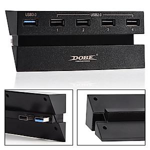 FOSA High Speed 5-Port USB Hub 2.0 & 3.0 Expansion Hub Controller Adapter for PS4 Game Console