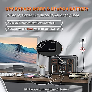 ALLWEI LiFePO4 Solar Generator 1200W(Peak 2400W) with 1 * 200W Solar Panel, Fast Charge in 1.5Hrs, 1008Wh Portable Power Station, 4* AC Outlet, UPS Mode, Outdoor Generator for RV Camping Emergency