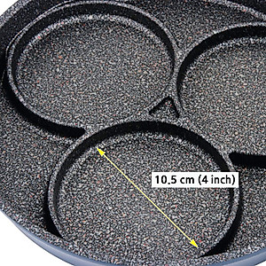 UPIT 3-Cup Egg Frying Pan for Induction Stovetop, Nonstick Coating Aluminum Egg Cooker Pan