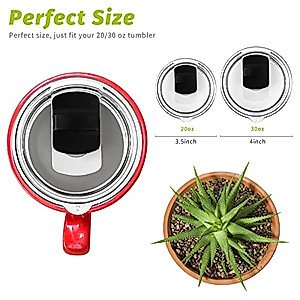 2 Pack 20oz Magnetic Tumbler Lid, Fits Yeti Rambler or Old Style RTIC Coffee Tumbler - Replacement for Spillproof Ozark Trail Lids, Slider Switch Tumbler Cover, BPA Free