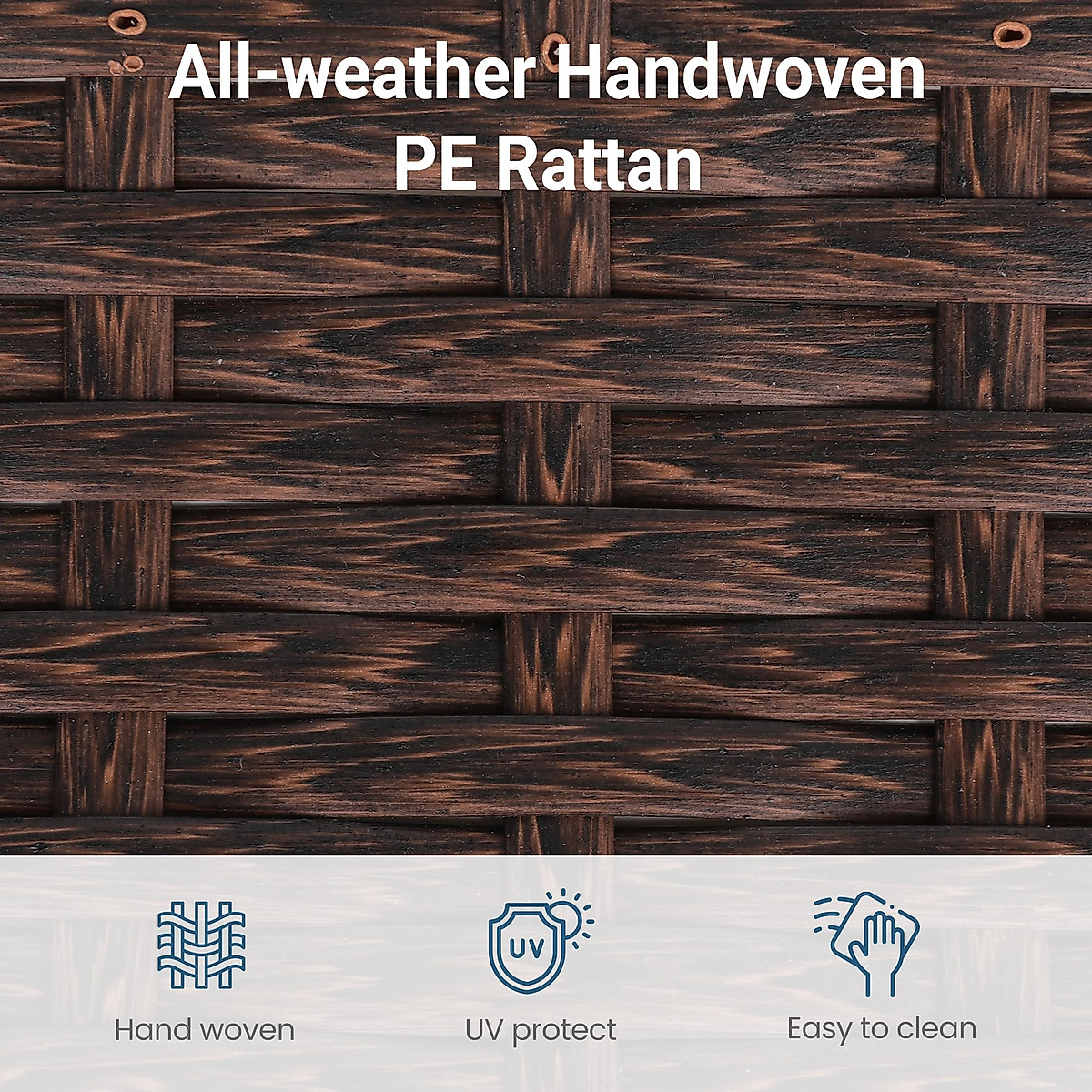 Wisteria Lane 6 Piece Outdoor Patio Furniture Sets, Outdoor Sectional Furniture with Tempered Glass Table and Cushion, Wicker Patio Conversation Sets for Garden Backyard, Grey