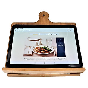 Nonna Gift Cookbook Stand Recipe Holder - Custom Engraved Bamboo Cutting Board Foldable Chef Easel Metal Hinges Kickstand iPad Tablet Compatible Christmas Birthday Kitchen Decor Design (10.25x10.25)