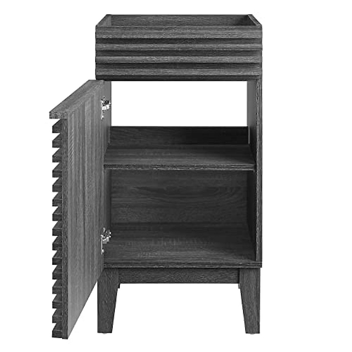 Modway Render 17" Particleboard and Laminate Bathroom Vanity Cabinet in Charcoal