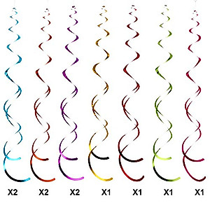 60's Hippie Theme Party Foil Swirl Decorations, 60s Groovy Party Retro Flower Cutouts Peace Sign Hanging Swirls Ceiling Decorations for 60s Hippie Theme Groovy Party Supplies, 30 Count (Simple)