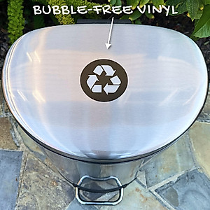 Stickios Recycle Stickers for Trash Cans (3 PCS) - Bubble-Free, Damage-Free, Removable Vinyl - Indoor or Outdoor Garbage Bins - Waste Management Stickers (Black)