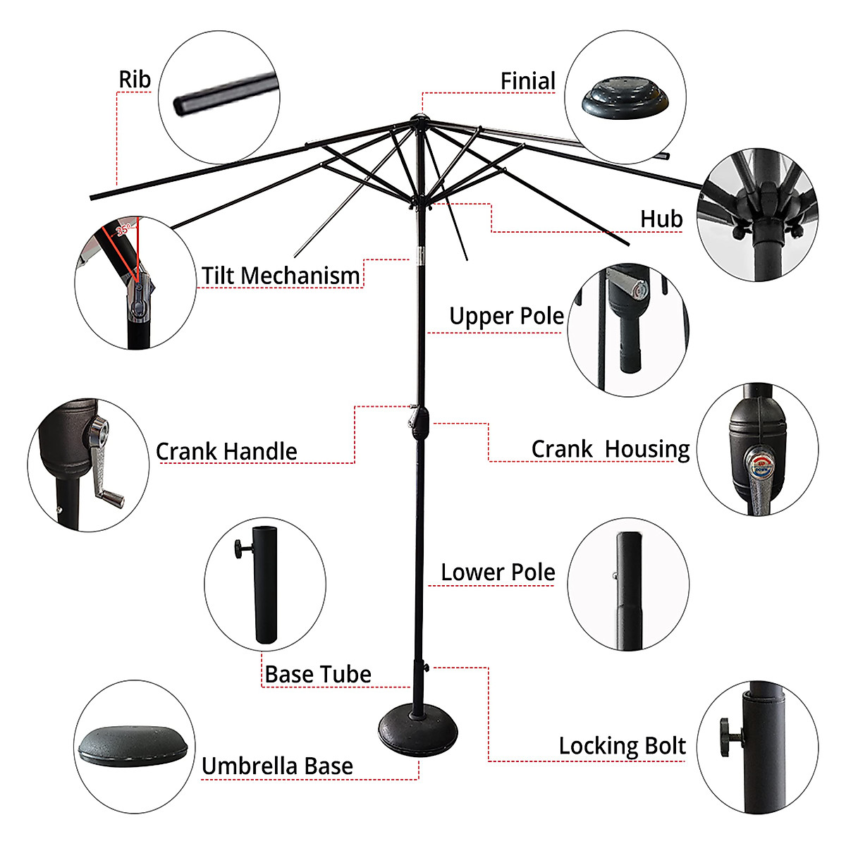 BANNER BUZZ MAKE IT VISIBLE BannerBuzz, Solid Market Umbrella, Topper & Hardware, Tent Fabric, 270 GSM, Dye Sublimation Printing Available in Octagon Shape (Yellow)