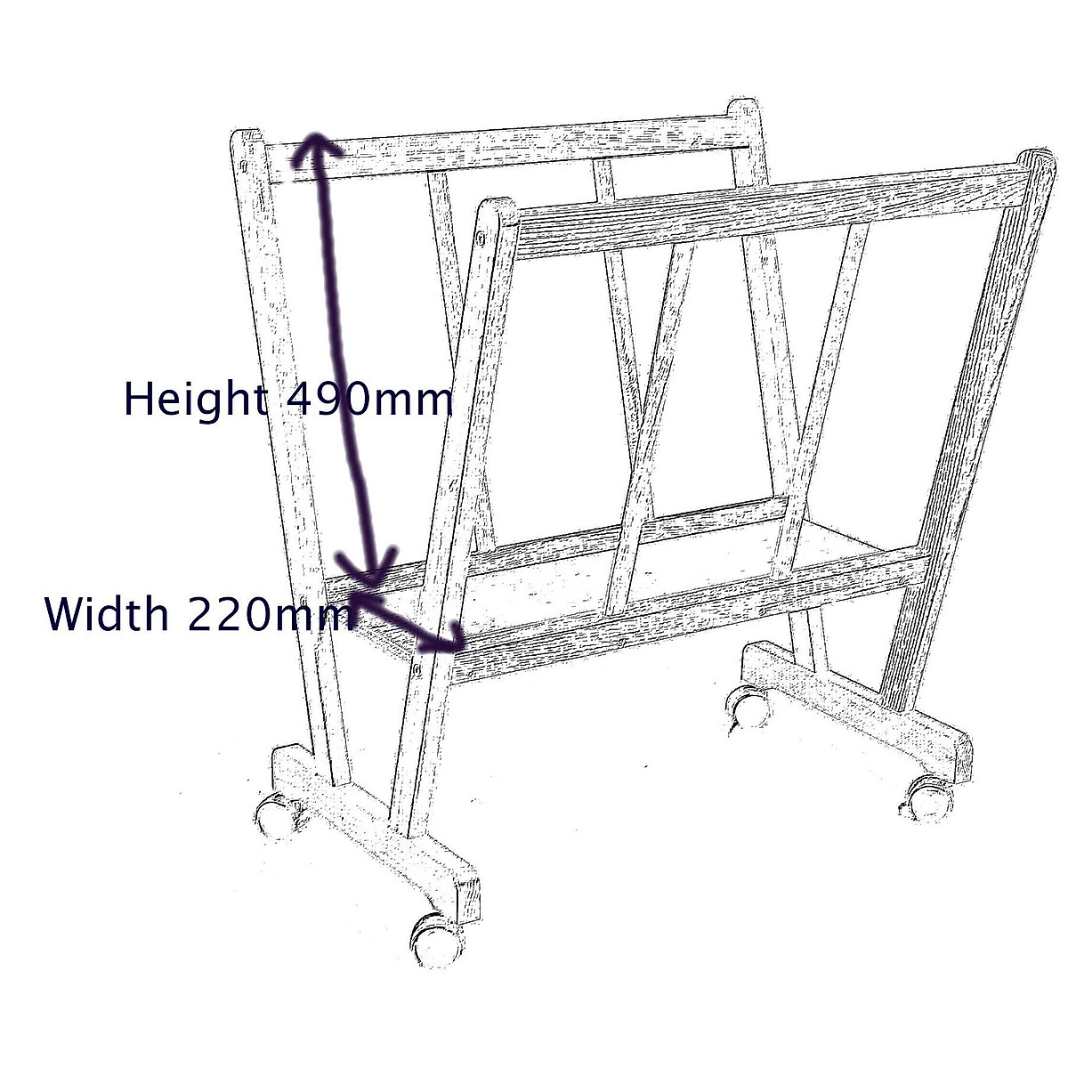 Cappelletto Allegra Wood Print Rack Premium Large Display, Storage Rack for Poster, Prints, Panels Art Shows - Natural