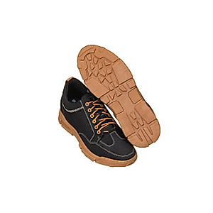 CALTO Men's Invisible Height Increasing Elevator Shoes - Black Leather Lace-up Hiking Style Boots - 2.8 Inches Taller - K8025- Size 10 D(M) US