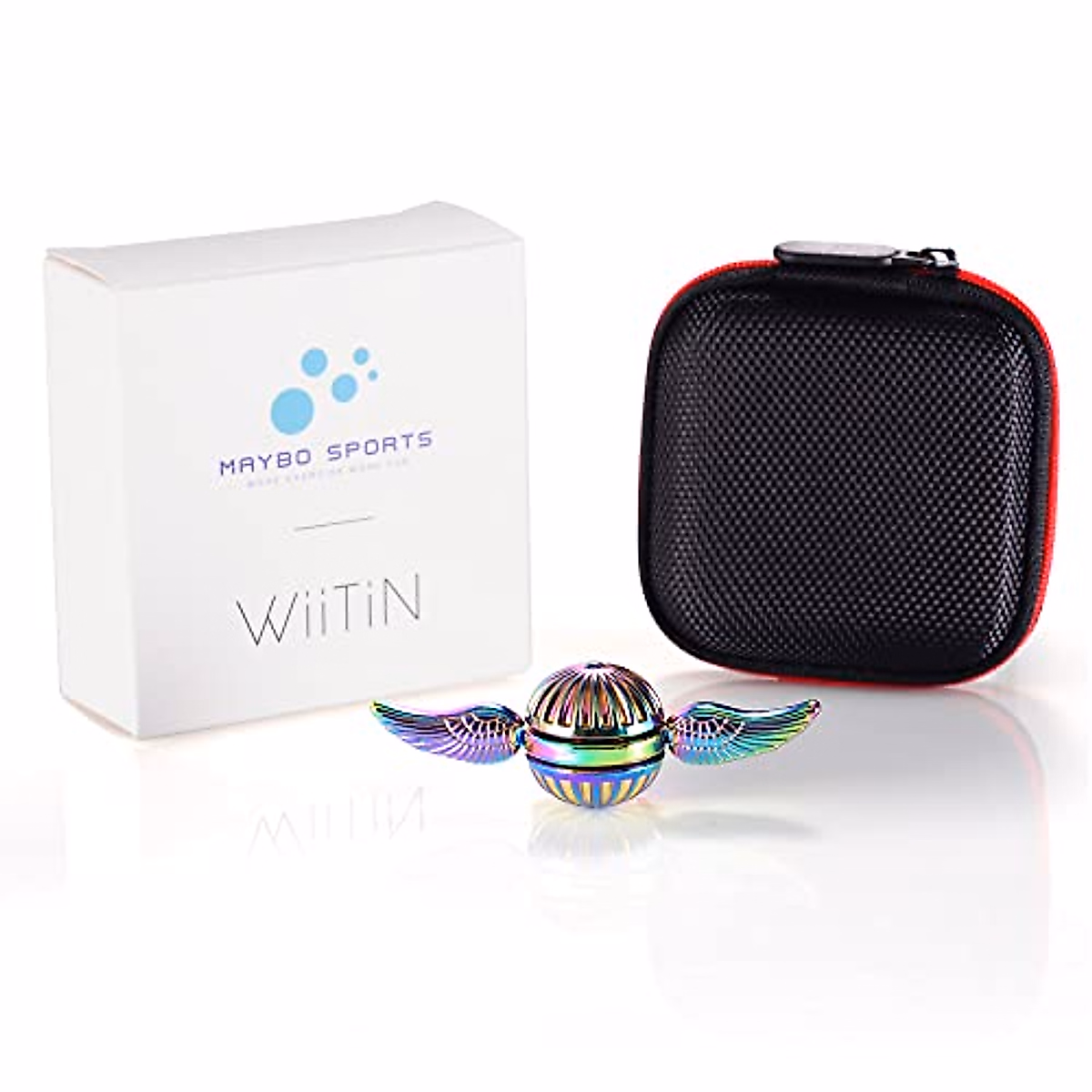 Solid Metal Sphere Fidget Spinner Iridescent Sensory Hand Finger Spinning Toy ADD ADHD Stress Relief Anxiety Relieves Reducer for Kids and Adults.