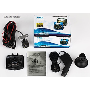 Vehicle blackbox DVR,Dash Camcorder, 1080P Full HD Dash Cam, 2.4 inch Screen, Dual Lens, 5 Meters Cable to Rear Camera,Night Vision, 170° Wide Angle, Loop Recording