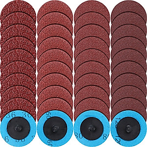 200 Pcs 2 Inch Sanding Discs 36/60/80/120 Grit Discs Aluminum Oxide Coated Die Grinder Accessories for Surface Prep, Grinding Burrs Polishing Finishes Removing Rust Paint