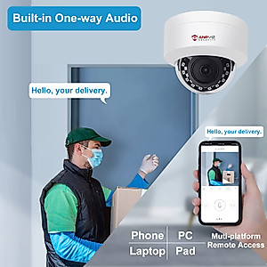 Anpviz UltraHD 4K (8MP) Security IP PoE Dome Camera Outdoor with Microphone/Audio, 3840x2160, Human Vehicle Detection, 100ft IR Night Vision, 2.8mm Wide Angle, IP66 Waterproof, Not PTZ (U Series)