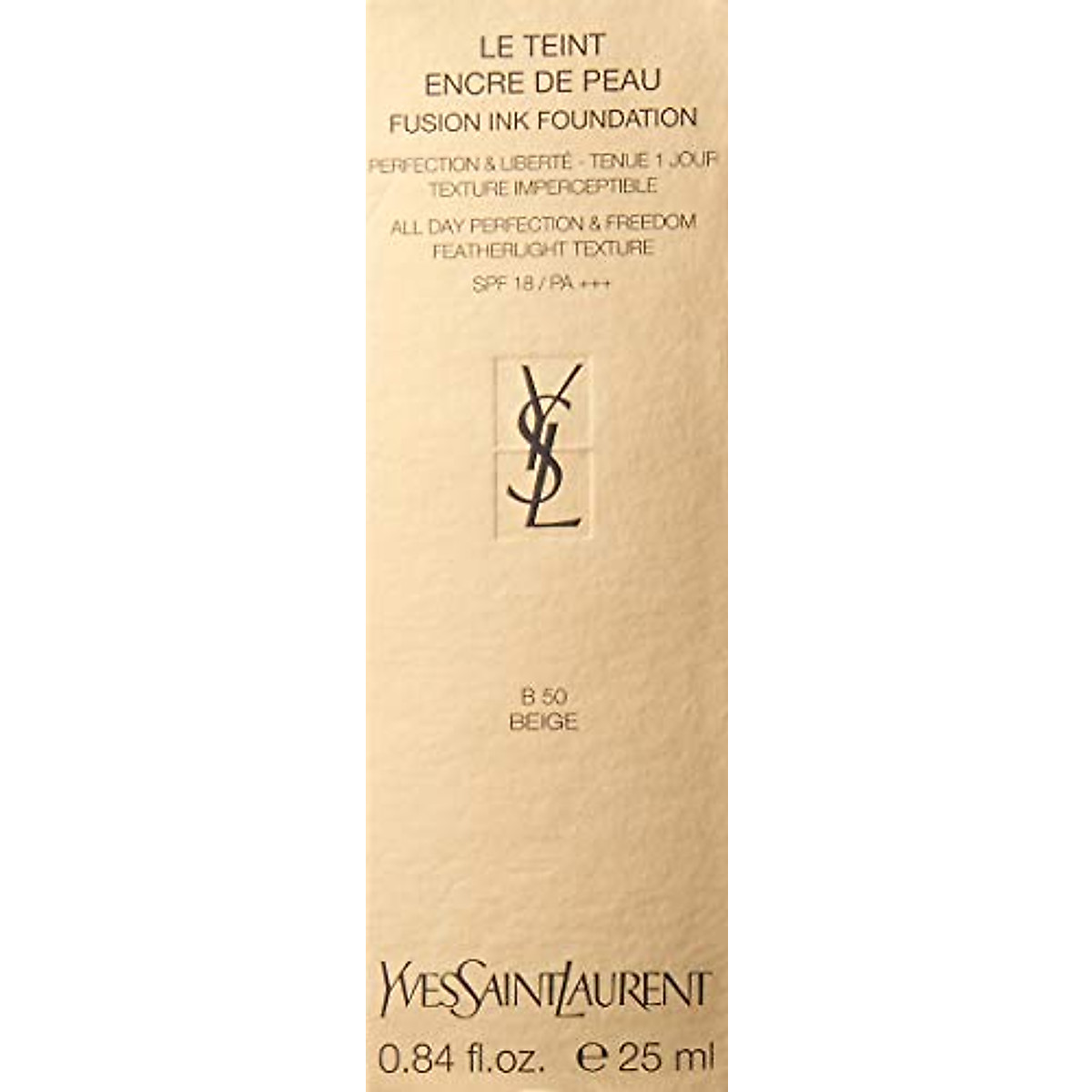 Yves Saint Laurent Fusion Ink Broad Spectrum SPF 18 Foundation, No. B50 Beige, 0.1 Pound