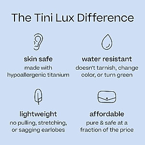 Tini Lux | Hypoallergenic Earrings | Astrid Studs | Silver | Titanium Stud Earrings for Women | Silver Earrings Studs, Sensitive Ears, Trendy Womens Earring Set (Gold)