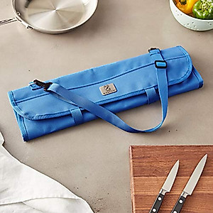 Mercer Culinary 7-Pocket Knife Roll Storage Bag, Blue