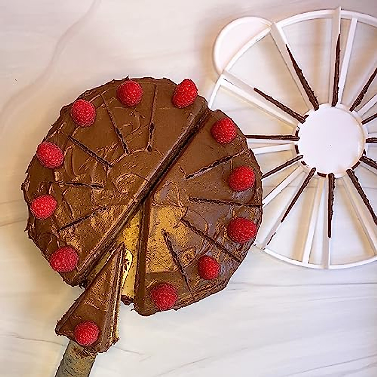 Ateco Cake Portion Marker, 10 or 12 Slices, Works for Cakes Up To 16-Inches Diameter