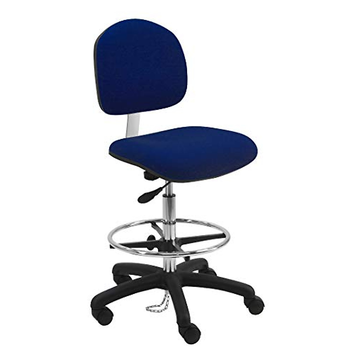BenchPro Deluxe ESD Fabric Chair with 18” Adj. Footring and Nylon Base, 23"-33" Seat Height Adjustment, 450 lb Capacity.