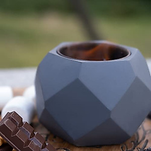 Romway Tabletop Fire Pit, Fire Pit Small, Concrete Table Top Fire Pit, Personal Fireplace for Indoor and Outdoor Use.