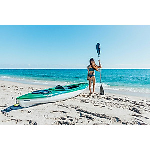 Pelican - Standard Kayak Paddle - Black - 220 cm (86.6 in.) - Aluminum Shaft and a Durable Polypropylene Blade - 0/65° Blade Angle - with Drip Ring - PS1965-00