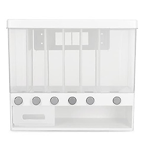 7Penn Multiple Dry Food Dispenser System - 6 Grid Beans and Rice Dispenser Airtight Storage Plastic Containers for Food