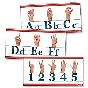 American Sign Language ABC and counting to 10 Alphabet strip Line matte (9"x150") Young N Refined
