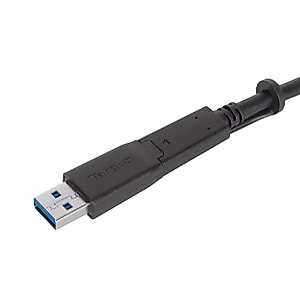 Targus USB-C Male to USB-C Male Cable with Screw and USB-A Tether, 1M Length for Secure and Reliable Connectivity, Compact Design for Travel (ACC1133GLX)