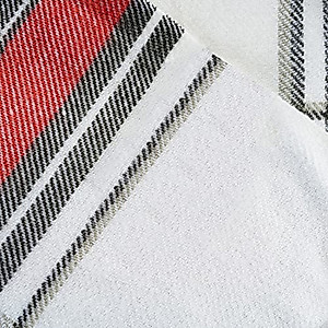 Bangya Acrylic Plaid Throw Blanket with Decorative Fringe for Travel，Bed, Sofa, Couch,Office (Red, 50inch x 60inch)