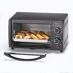 Betty Crocker Compact Toaster Oven, Pizza Oven with Toast & Bake, 2 Slice Toaster with Top & Bottom Heaters, Kitchen Countertop Oven