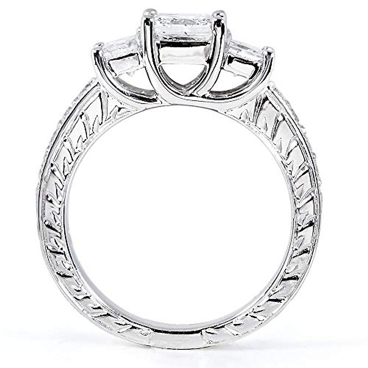 Kobelli Diamond Wedding Ring Set 1 3/5 carats (ctw) in 14K Gold, Size 8, White Gold