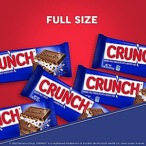 CRUNCH Milk Chocolate and Crisped Rice, Full Size Individually Wrapped Candy Bars, Easter Basket Stuffers, 1.55 oz each