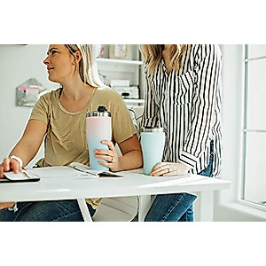 Simple Modern Tumbler with Clear Flip Lid and Straw | Reusable Insulated Water Bottle Stainless Steel Travel Mug | Slim Cruiser Collection | 32oz, Blush