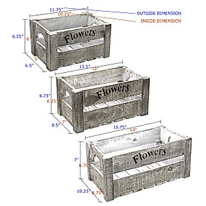 allgala 3-PC Set Wooden Boxes Planter Trough for Flower pots - Indoor Outdoor Decoration - Storage Display Boxes