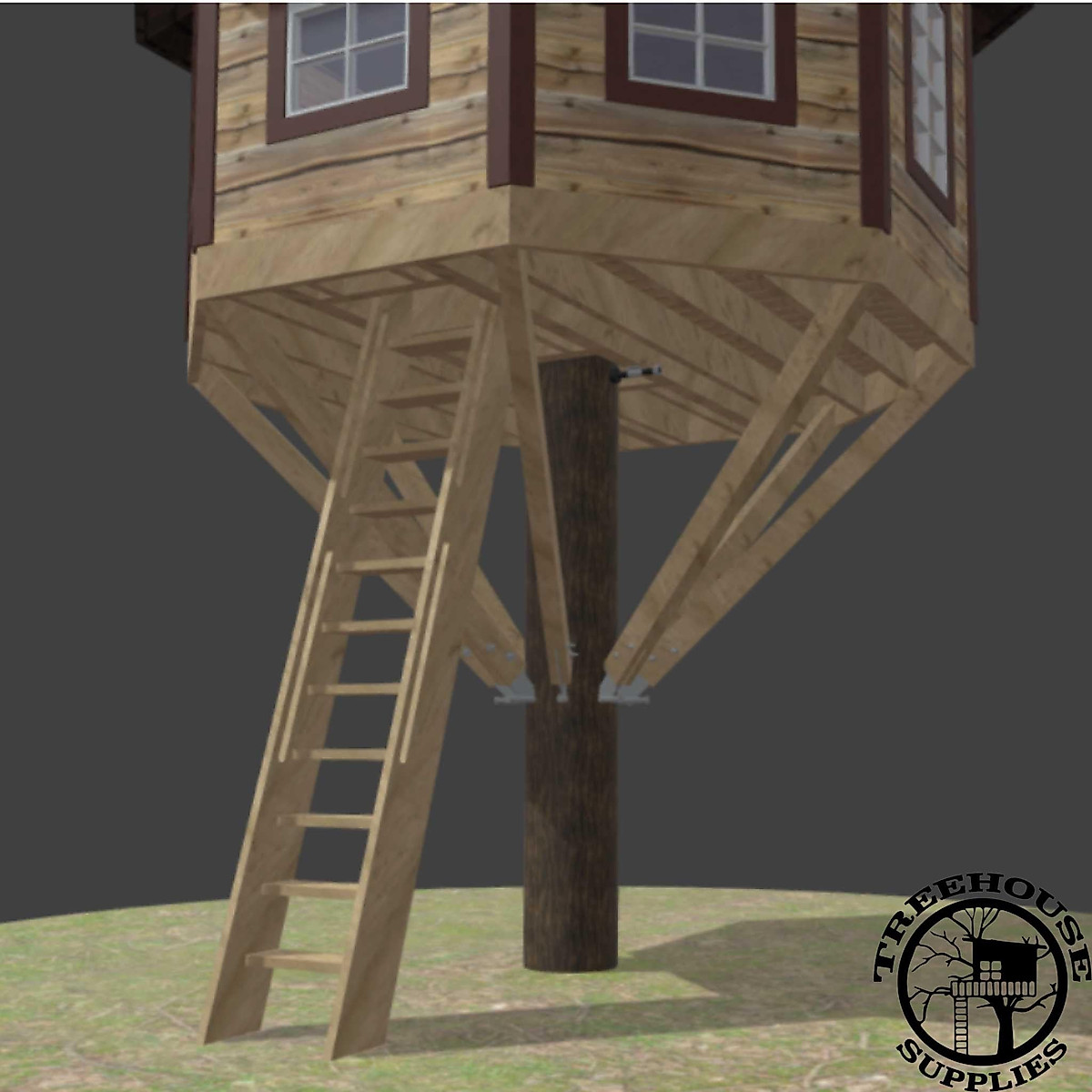 The Rio Grande © : 12' Octagonal Treehouse Plan
