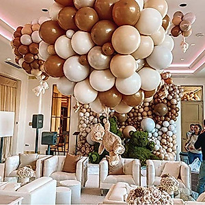 Tan Brown Balloons 12 Inch 50 Pack Retro Cocoa Balloons Baby Shower Balloon Wedding Bridal Shower Birthday Neutral Jungle Party Decorations