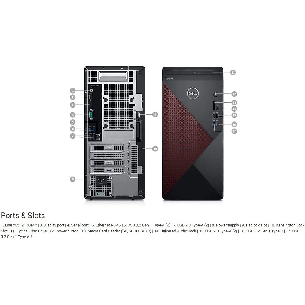 Dell Vostro 5000 Series 5890 Business Desktop Computer, 10th Gen Intel Core i7-10700(8 Cores), Windows 11 Pro, 32GB RAM, 1TB SSD, Intel UHD Graphics 630, DVD, WiFi, HDMI, DisplayPort