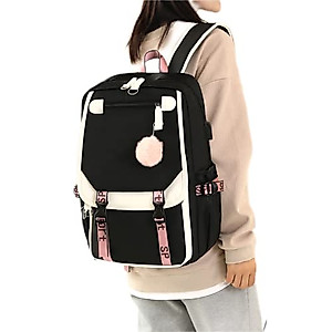 HXUANYU Backpack for Girls usb Backpack Suitable as Girls School Bags Girls Laptop Bag (black)