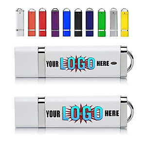 50pcs 128MB Custom USB Flash Drive with Personalized Logo for Promotion, Customized USB Thumb Drive, Bespoke Bulk Zip Drive (10 color options)