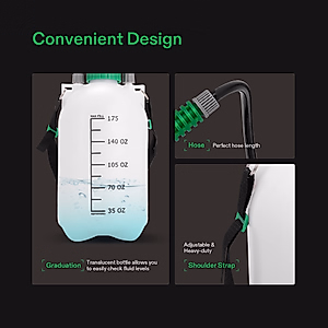 VIVOSUN 1.3 Gallon Pump Pressure Sprayer, 5L Pressurized Lawn & Garden Water Spray Bottle with 3 Water Nozzles, Adjustable Shoulder Strap, Pressure Relief Valve, for Plants and Cleaning