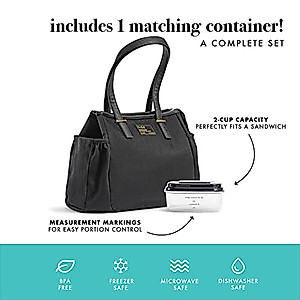 Fit+Fresh Copley Adult Insulated Lunch Bag women love as a Lunchbox or Lunch Tote, Cute Small Lunch Box For Women, Lunch box men, lunch bags women, insulated lunch box, lunch boxes, adult lunch, Black