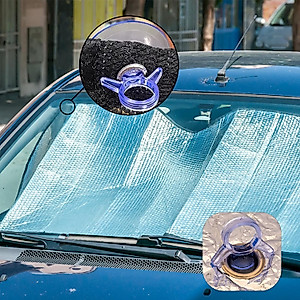 AccEncyc 24Pcs Suction Cups with Loops Window Suckers with Ring Car Glass Windshield Sunshade Suction Cups Aquarium Heater Suction Cups Glass Suction Pads for Seasonal Xmas Decorations (Clear)