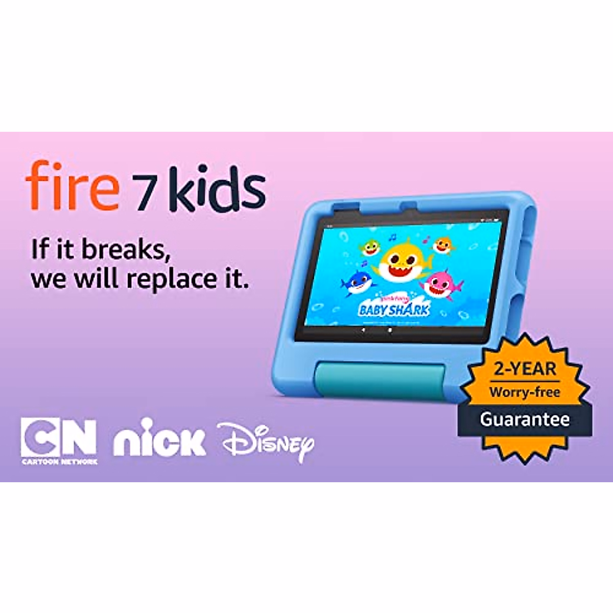 Amazon Fire 7 Kids tablet, ages 3-7. Top-selling 7" kids tablet on Amazon - 2022. Set time limits, age filters, educational goals, and more with parental controls, 32 GB, Blue