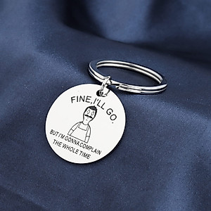 TGBJE Bob Belcher Gift Bob's Fans Gift I'll Go But I'm Gonna Complain The Whole Time Keychain Game Fans Gift Game Players Gifts (complain keychain)