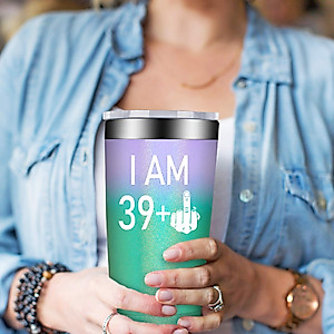 BIRGILT 40th Birthday Gifts for Women Men - Funny Gifts for Best Friends Wife Mom Husband - Tumbler Cup