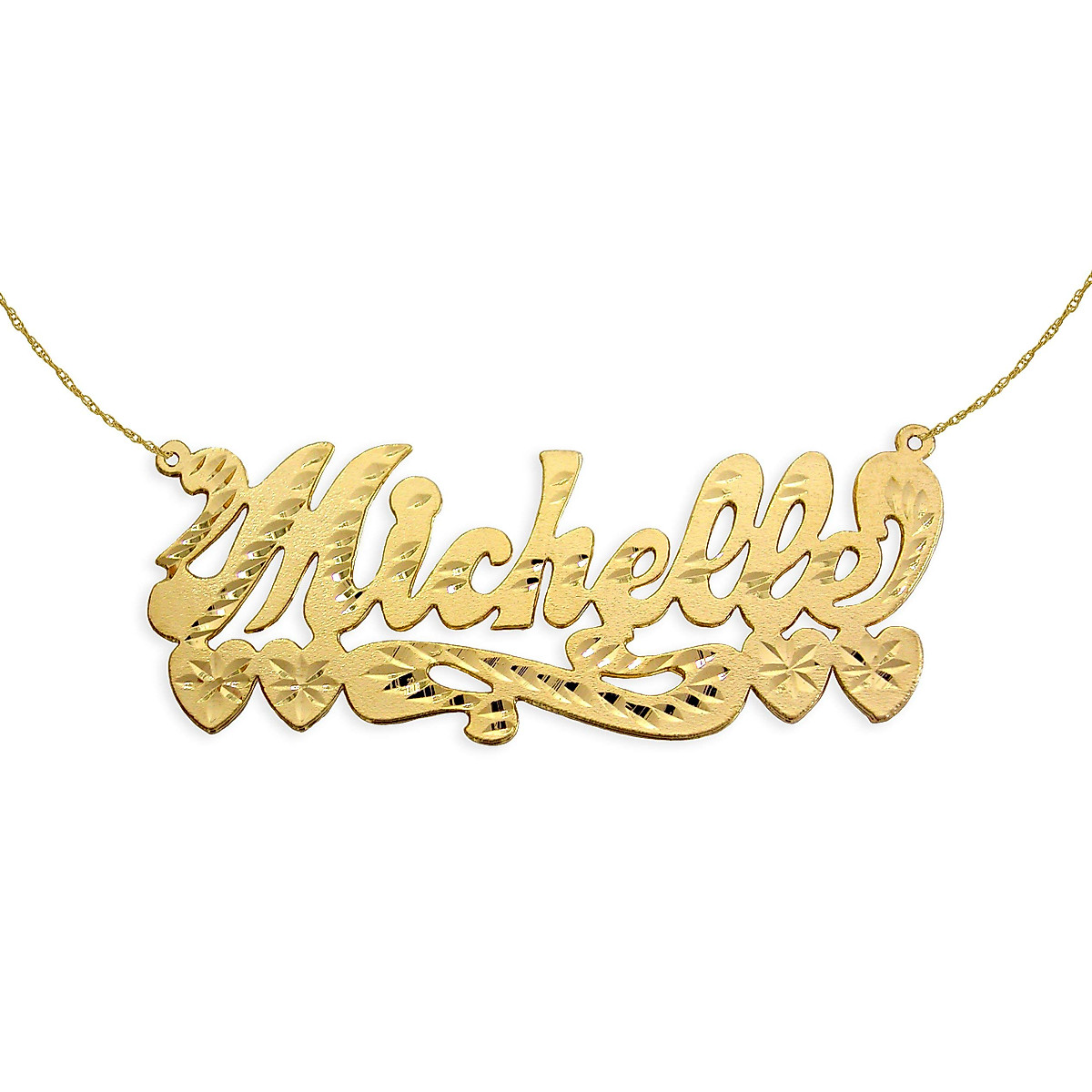 24K Gold Plated Sterling Silver Name Handcrafted Designer Personalized Custom name necklace with Name of Your Choice - Made in USA