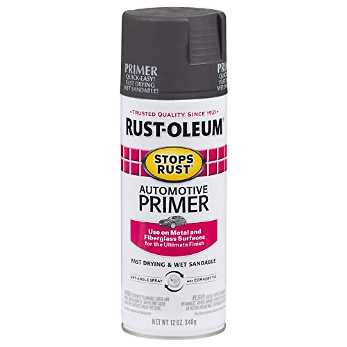 Rust-Oleum 2089830 Stops Rust Automotive Primer, 12 Ounce, Dark Gray, 12 Ounce