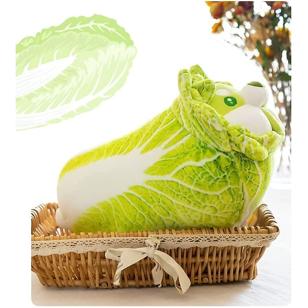 Veggie Dog Plush Toy, 16" Stuffed Animal Shiba Inu Plushie Doll, Soft Fluffy Friend Hugging Cushion - Present for Every Age & Occasion