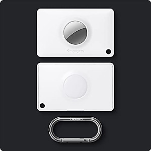 Spigen Air Fit Designed for Apple AirTag Wallet Card Case Cover AirTag Holder for AirTag Keychain Ring (2021) - White