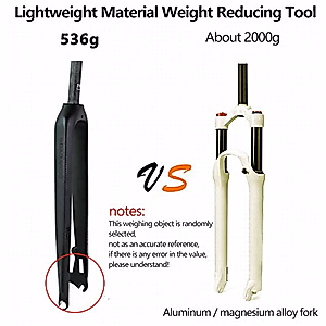 ROADNADO Mountain Bike Rigid Forks Carbon Fork 28.6mm 26/27.5/29 in MTB Carbon Forks 1-1/8" Lightweight Front Fork 3k BicycleThreadless Straight/Tapered Tube Matte Black