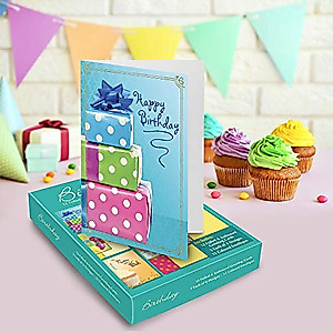 Designer Greetings Assorted Birthday Cards (12 Foiled and Embossed Greeting Cards with 13 Colored Envelopes; 3 Each of 4 Designs)